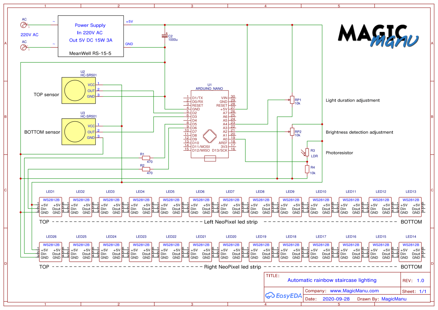 Fabriquer un éclairage automatique d’escalier avec Arduino – MagicManu