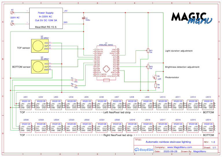 Fabriquer un éclairage automatique d’escalier avec Arduino – MagicManu